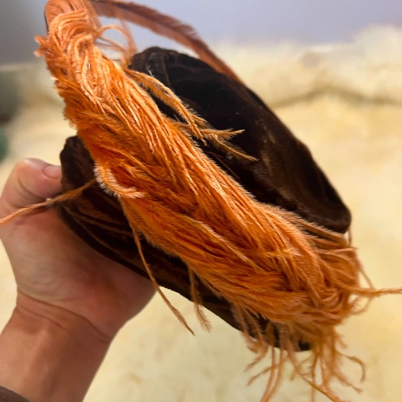 Accessories | 192s Vintage Original Velvet And Ostrich Feather Hat ...